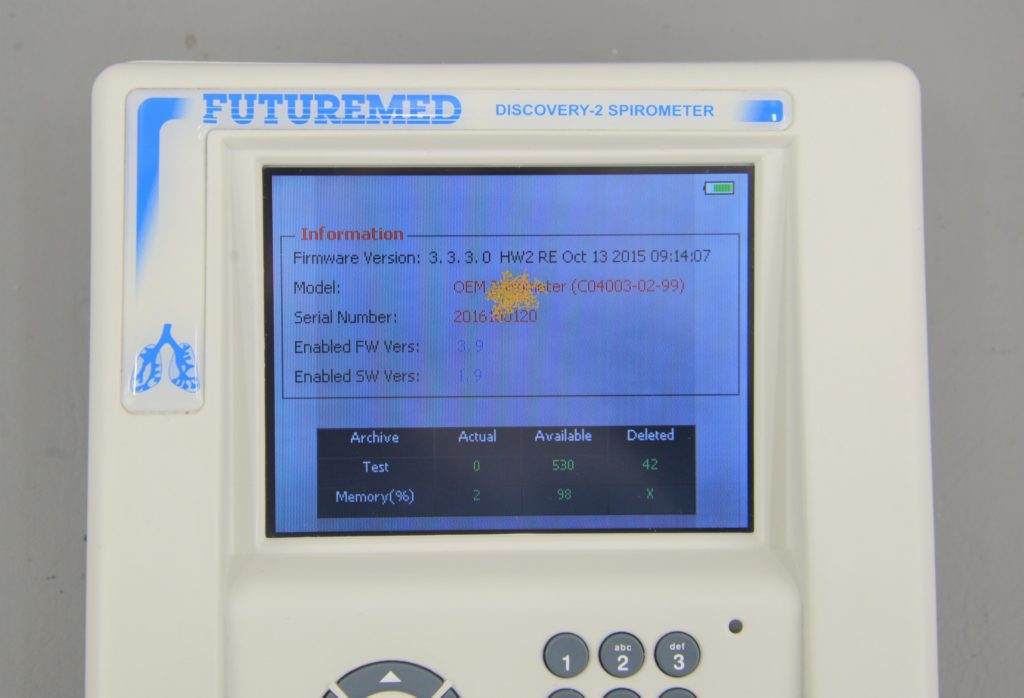 FutureMed Discovery-2 Portable Diagnostic Spirometer V1.9 System D2-35000 – Rhino Trade LLC
