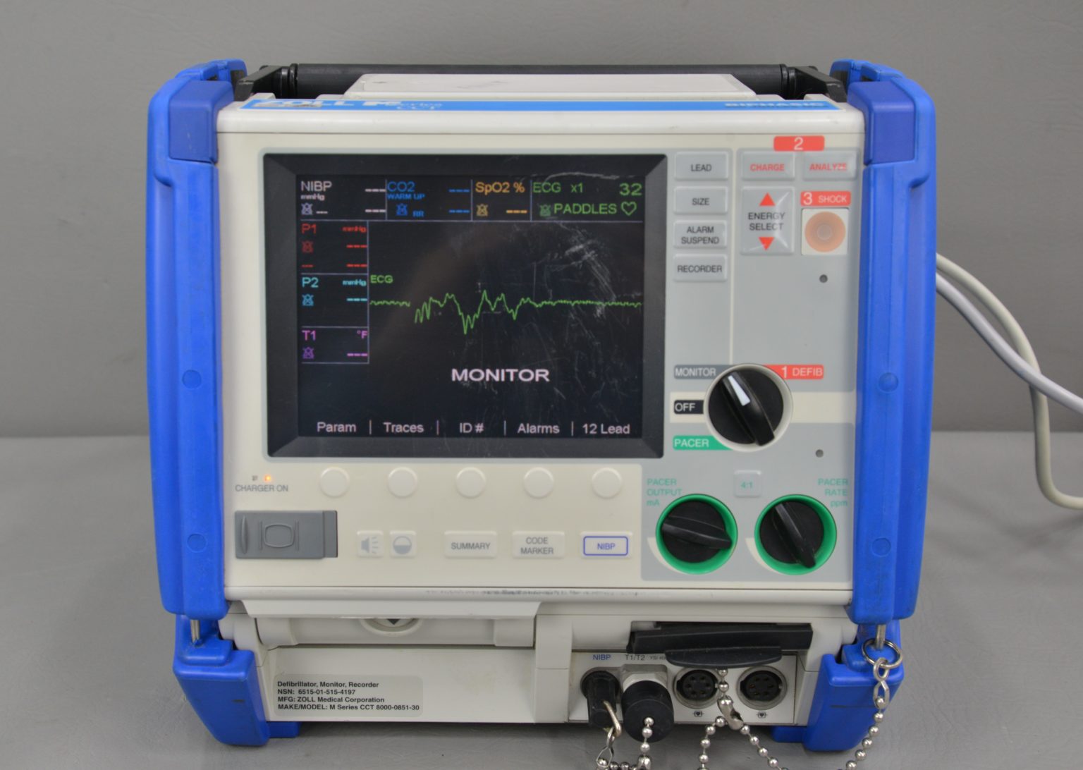 Zoll M-Series CCT Biphasic 200J Defibrillator Monitor ECG Masimo SpO2 ...