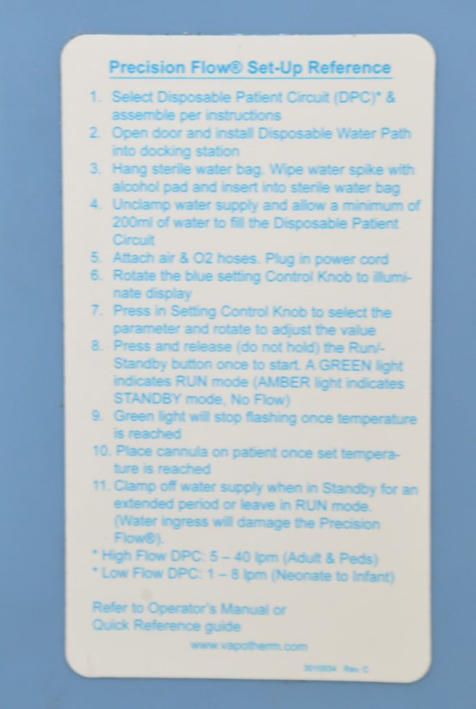 Vapotherm Precision Flow Plus Meter Humidifier with Hoses – Rhino Trade LLC