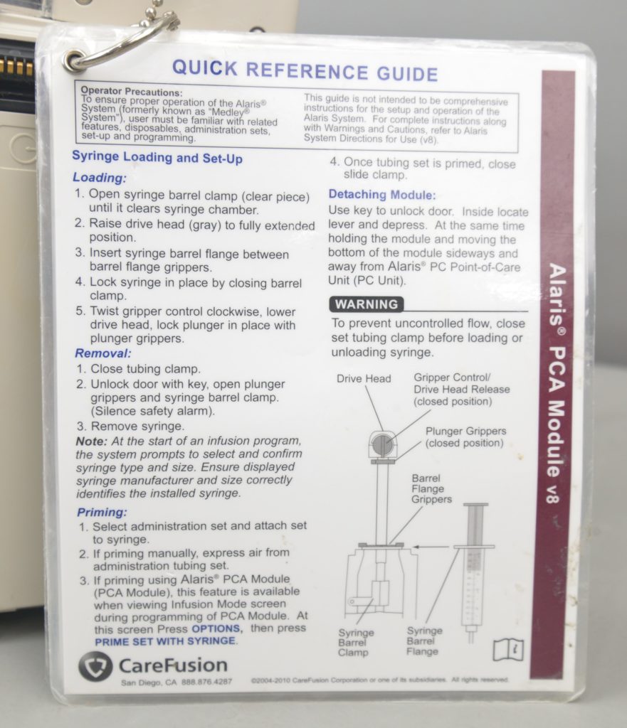 CareFusion Alaris PC Guardrails 8015 Infusion Pump Control Unit REF ...