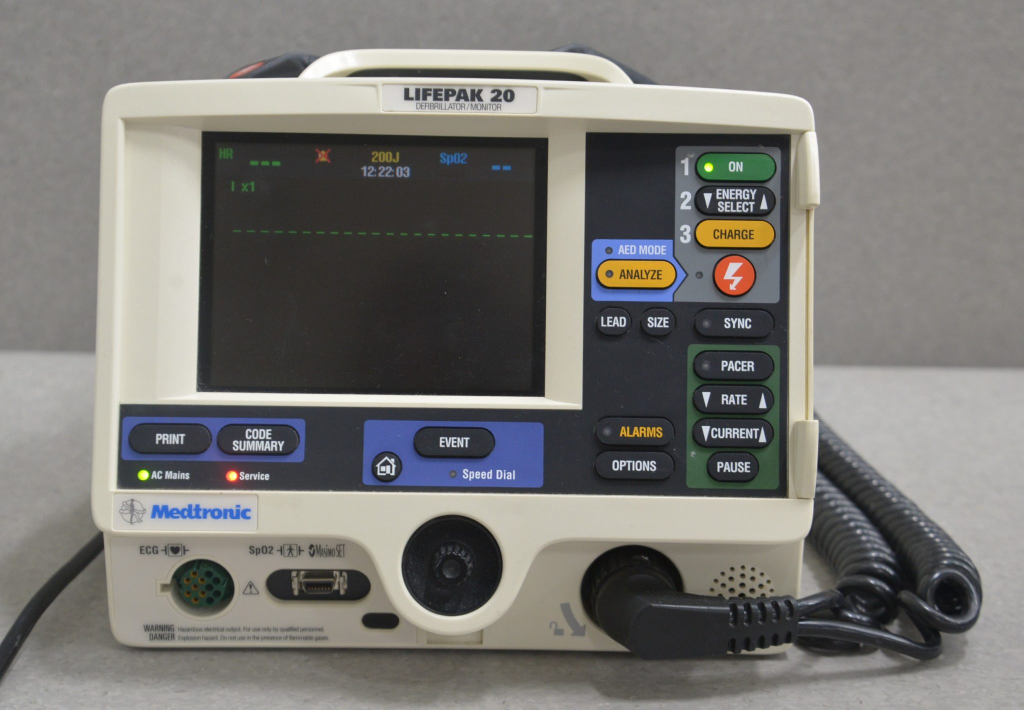 Medtronic Physio-Control Lifepak 20 Defibrillator Monitor with Power ...