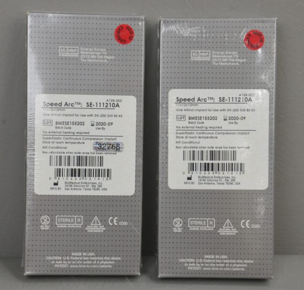 Lot of 2 BioMedical Enterprises Speed ARC SE-111210A Nitinol Implant ...