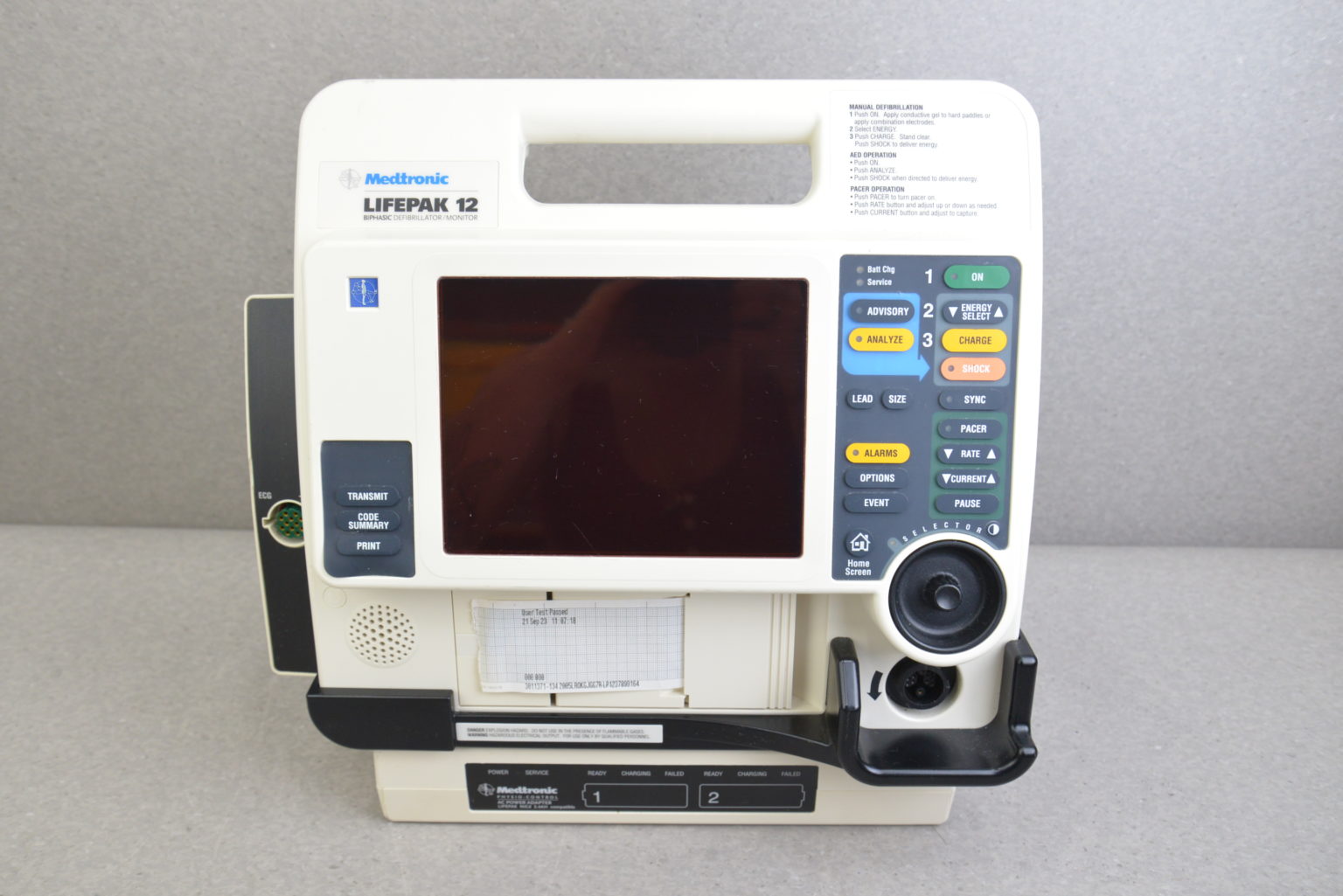 Medtronic LifePak 12 Biphasic Defibrillator 3 Lead ECG, & Pacing ...