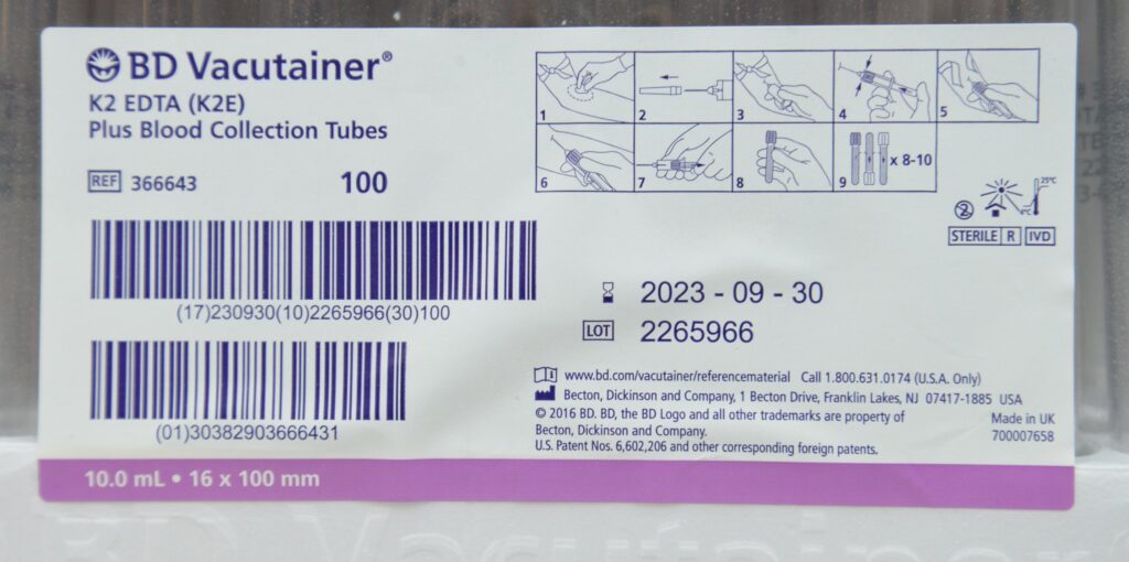 1000Pcs (10×100) BD Vacutainer K2 EDTA (K2E) 10mL Plus Blood Collection ...