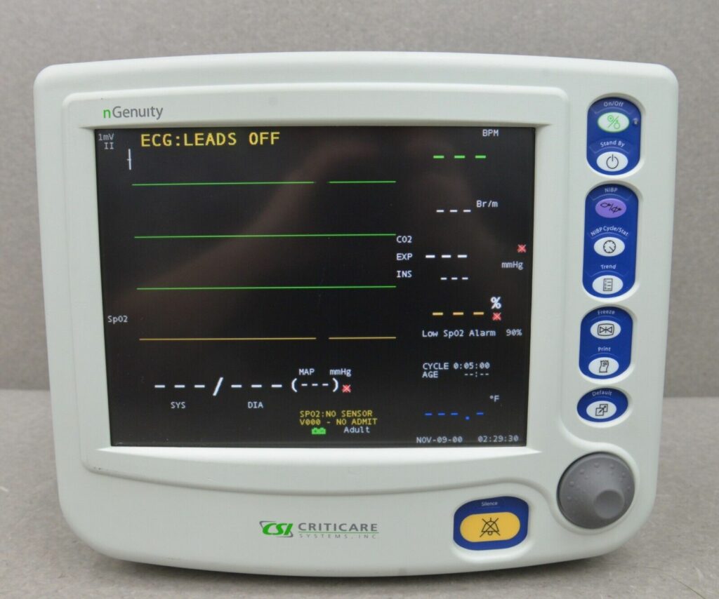 Criticare Systems nGenuity 8100EP1 Patient Monitor W/ ECG, SpO2, Temp ...