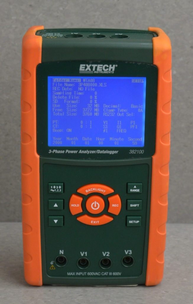 Extech Instruments 382100 3-Phase Power Analyzer/Datalogger Kit – Rhino ...