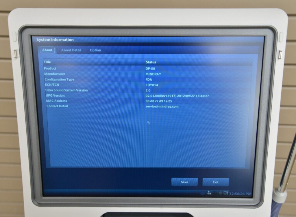 Mindray Model DP-50 Digital Ultrasonic Diagnostic Imaging System w/ UMT ...