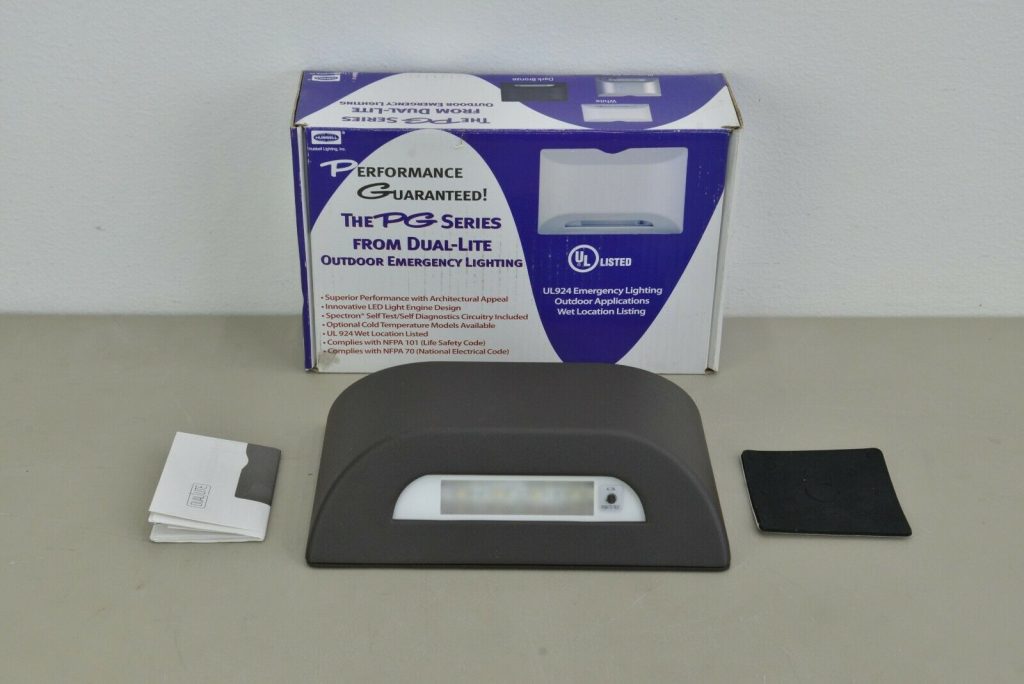 New Dual Lite Outdoor Emergency LED Unit Dark Bronze Model PGZ-HTR 120 ...