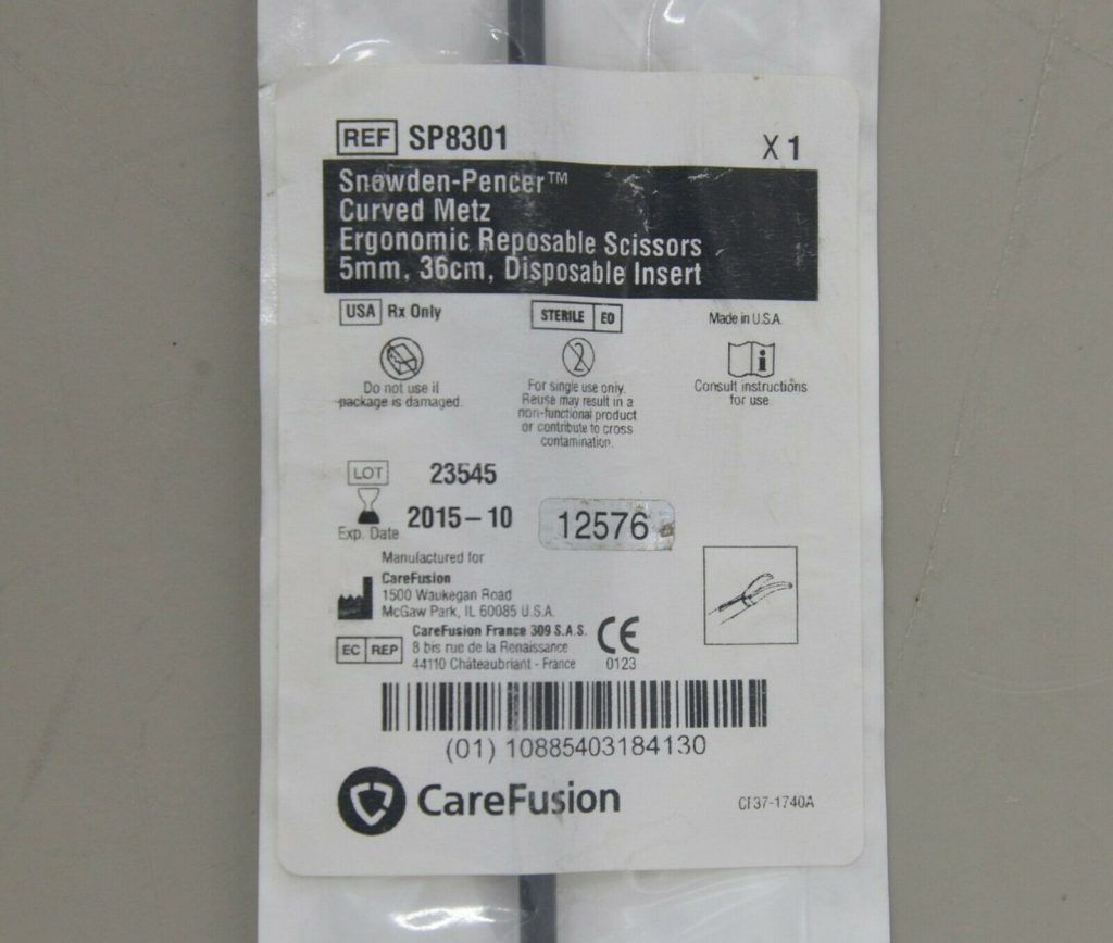 New Snowden Pencer Curved Metz Ergonomic Reposable Scissor 5mm x 36cm ...