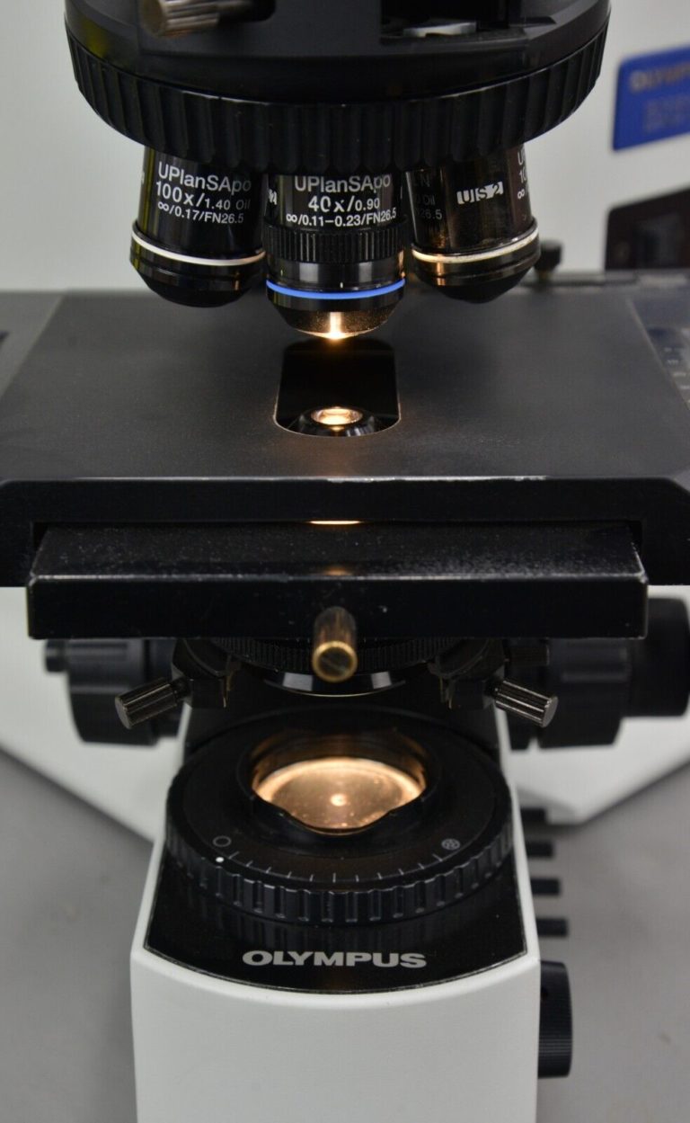 Olympus BX51 Upright Microscope BX51TF w/ 40x & (2) 100x Objectives ...
