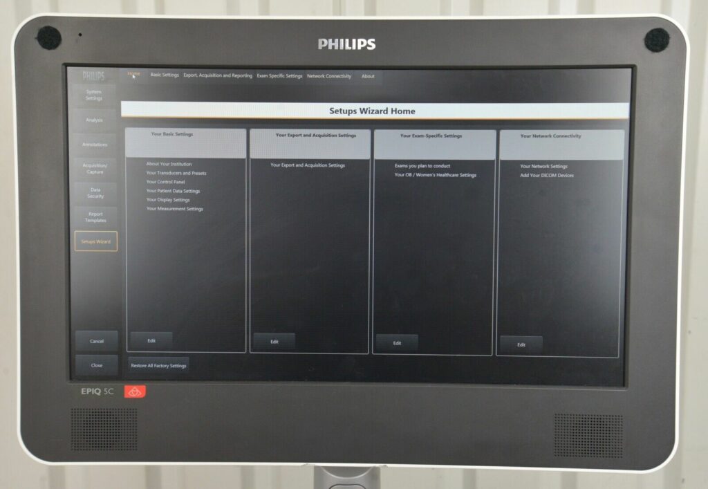 Philips EPIQ 5C PureWave Cardiac Diagnostic Ultrasound System 1.7.1 ...