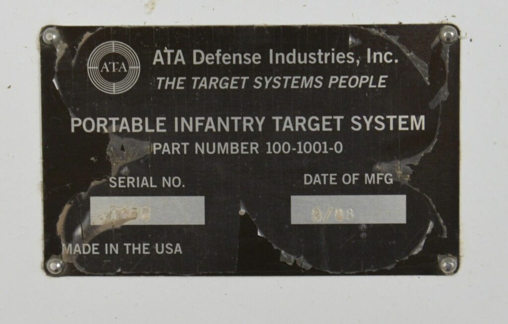 ATA Defense Industries Portable Infantry Target System W/ 3 Full IVAN ...