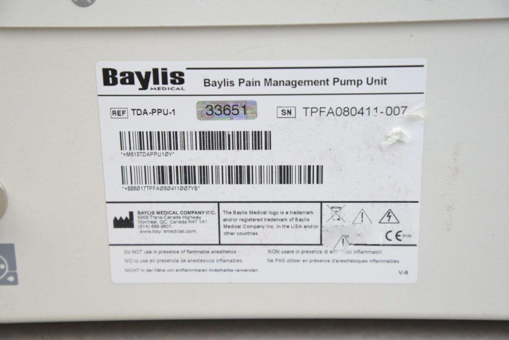 Baylis TDA-PPU-1 Pain Management Pump – Rhino Trade LLC