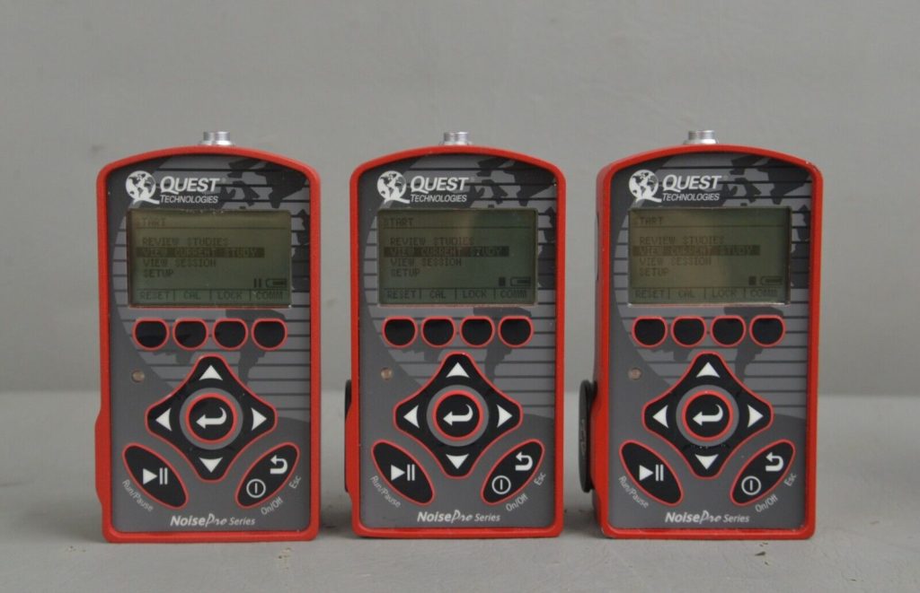Lot of 5 Quest Technologies NoisePro DL Dosimeter w/ QC-10 Calibrator ...