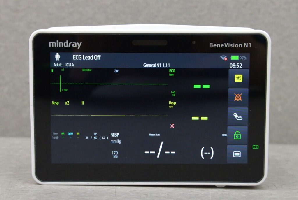 Mindray BeneVision N1 Patient Monitor W/ Masimo SpO2, NIBP, 3-Lead NIBP ...