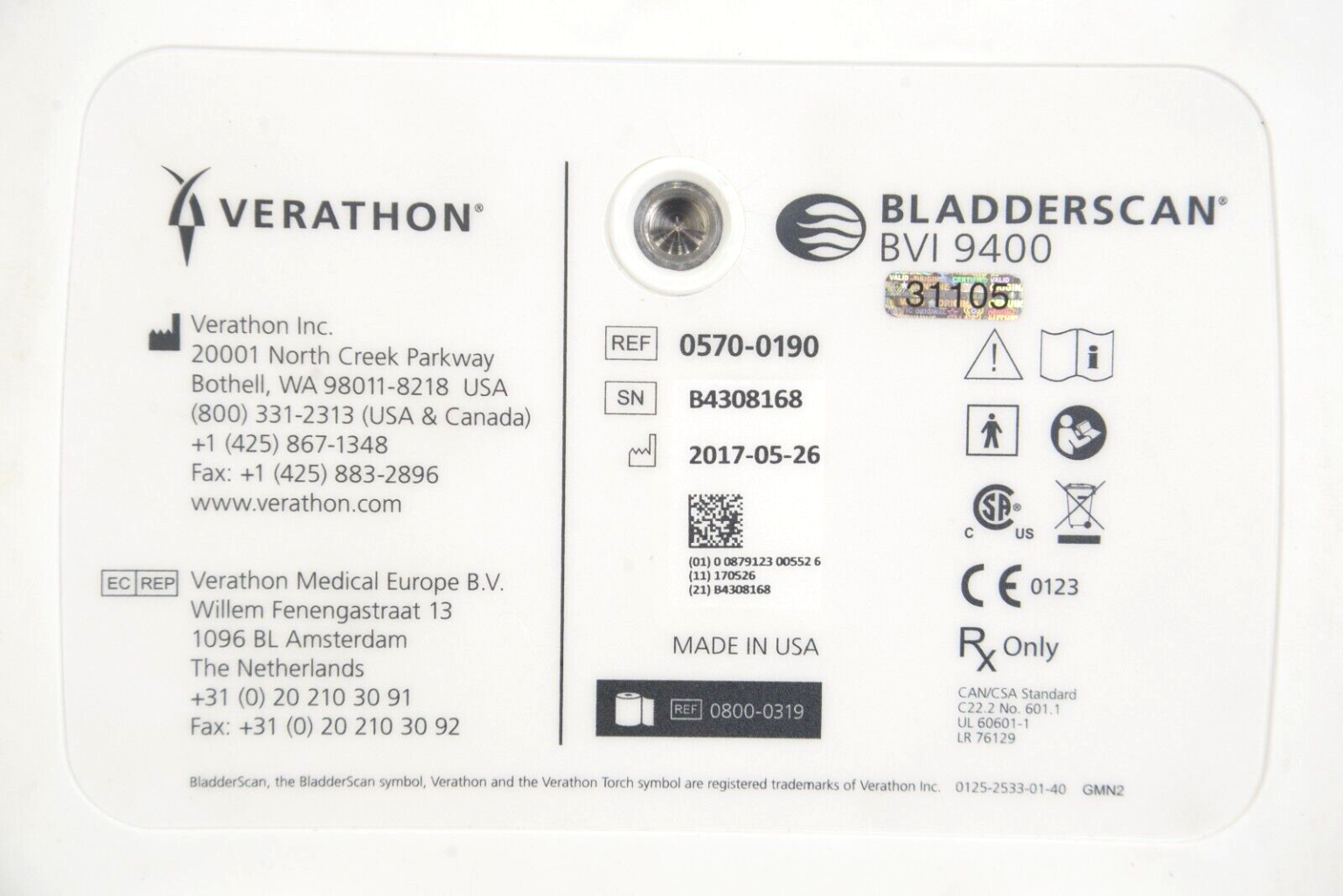 Verathon Bladderscan BVI 9400 Portable Bladder Scanner – Rhino Trade LLC
