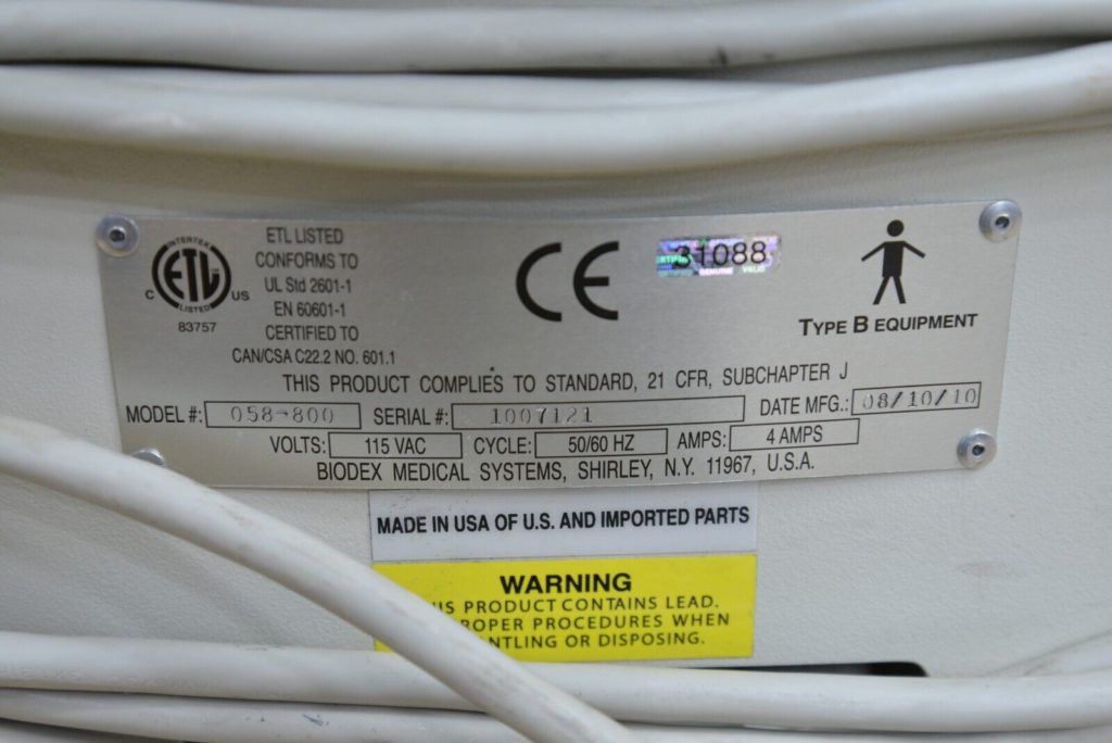 Biodex 058-800 Urology C-Arm Imaging Table with Remote and Control ...