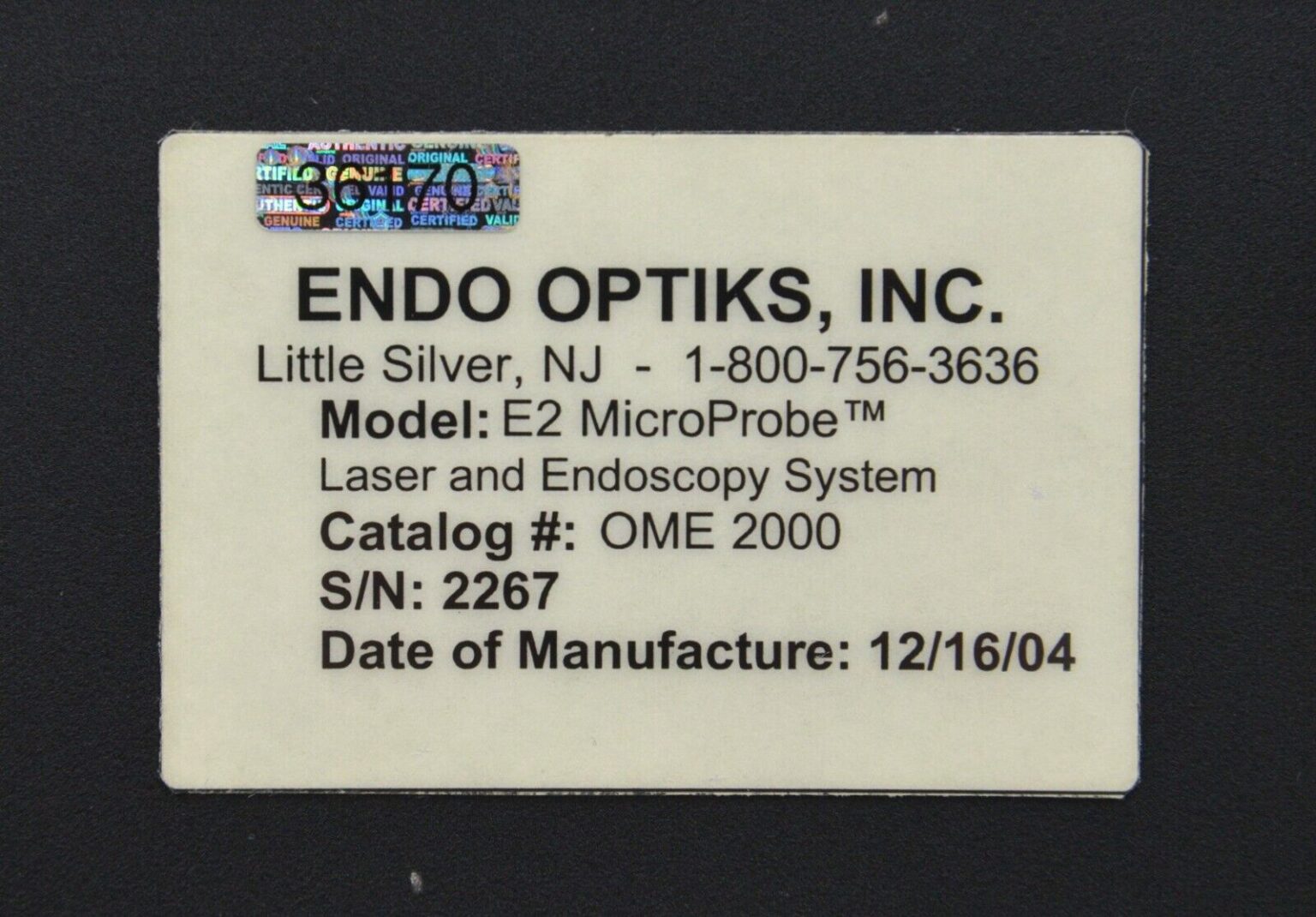 Endo Optiks URAM E2 MicroProbe Laser & Endoscopy Ophthalmic System ...