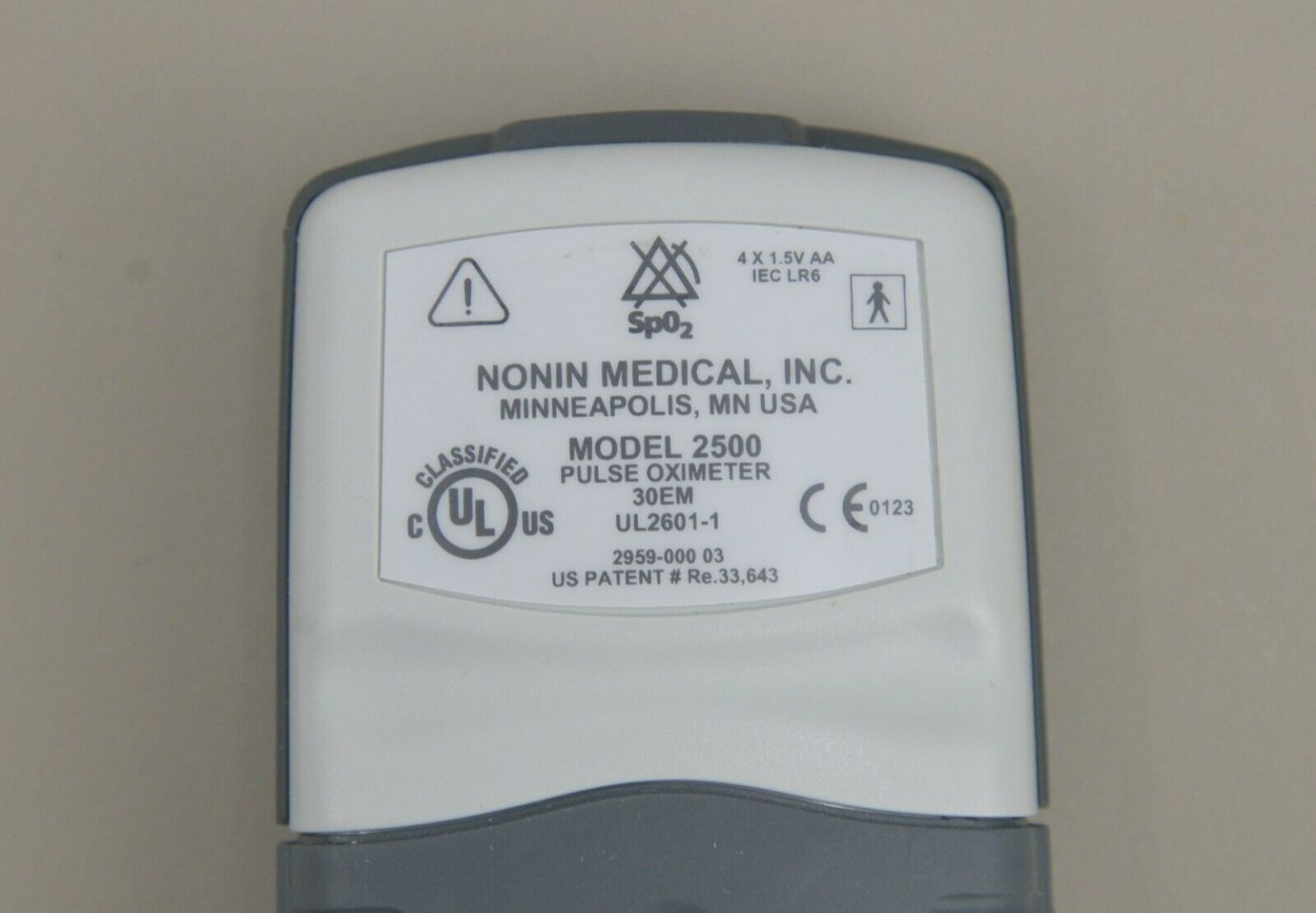 Nonin Medical Model 2500 SpO2 Pulse Oximeter Monitor w Masimo SpO2 ...