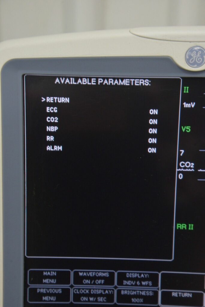 GE Dash 5000 Patient Monitor ECG, SpO2, NBP, Temp, and Printer 2035598 ...