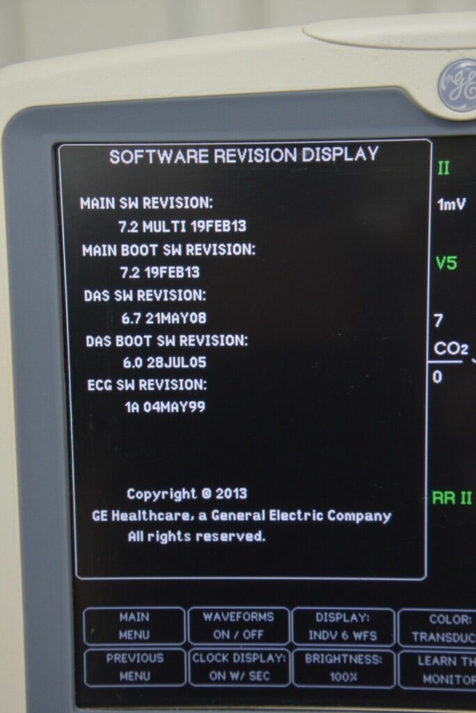 GE Dash 5000 Patient Monitor ECG, SpO2, NBP, Temp, and Printer 2035598 ...