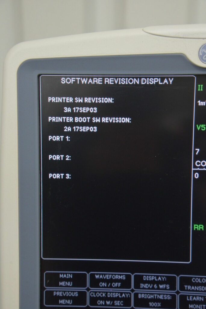 GE Dash 5000 Patient Monitor ECG, SpO2, NBP, Temp, and Printer 2035598 ...