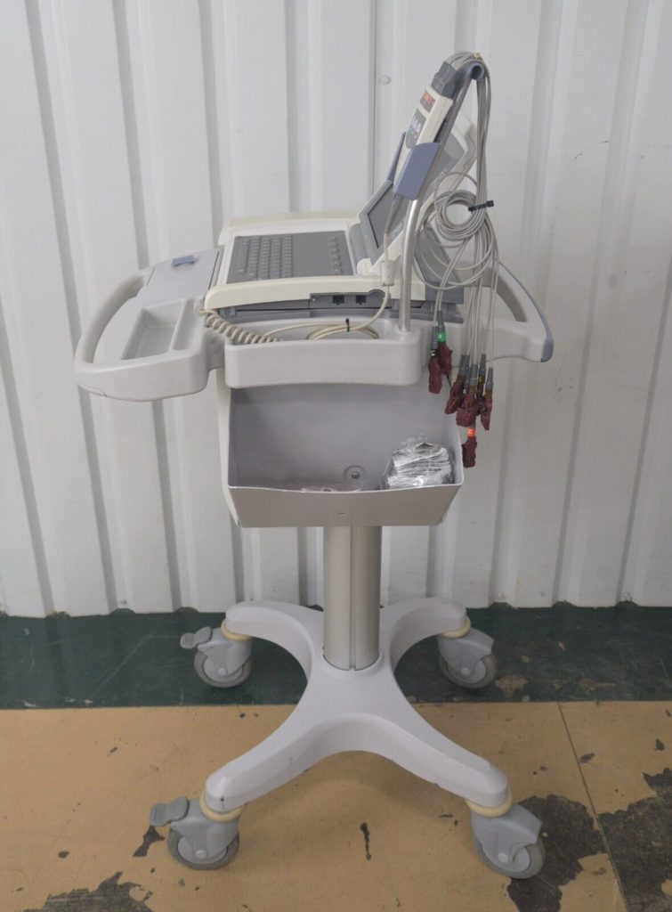 GE MAC 5500 Analysis System w CAM 14 Acquisition Module Leads & Cart ...