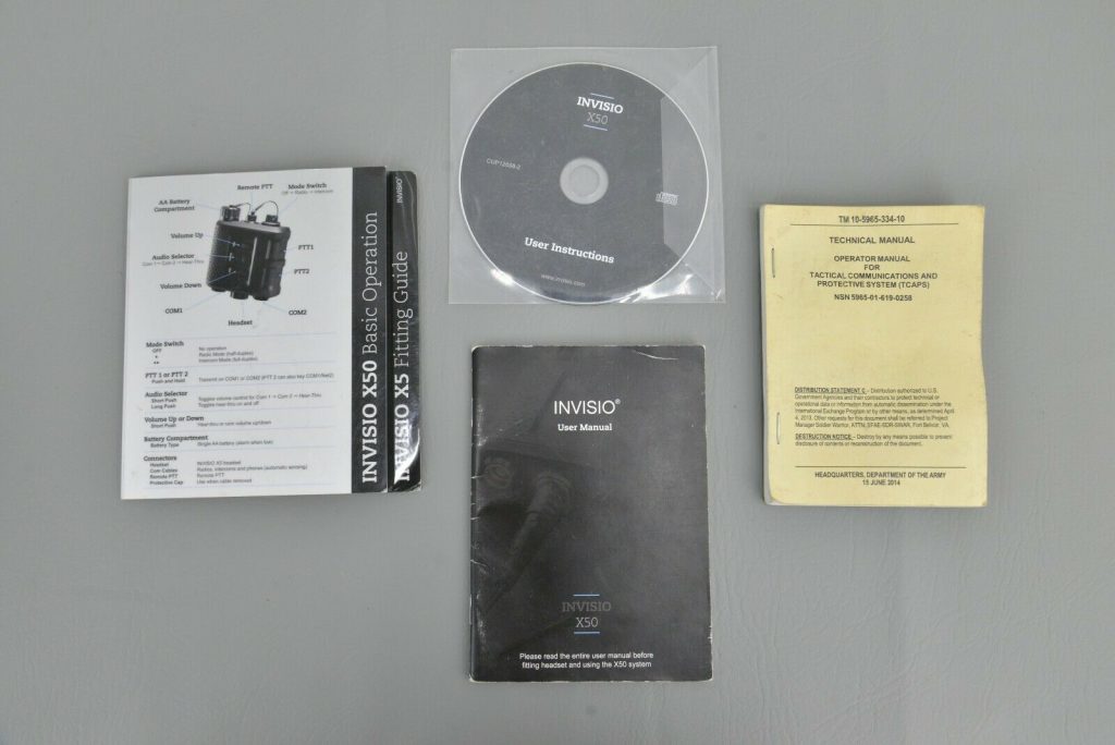 Invisio X50 TEA Dual Comm Digital Bone Conduction In-Ear Headset PTT ...