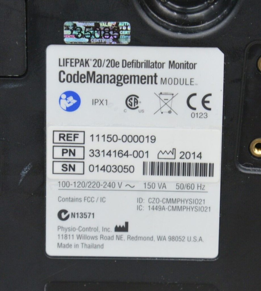 Physio Control CodeManagement Module, LIFEPAK 20/20e Defibrillator Monitor REF 11150-000019 ...