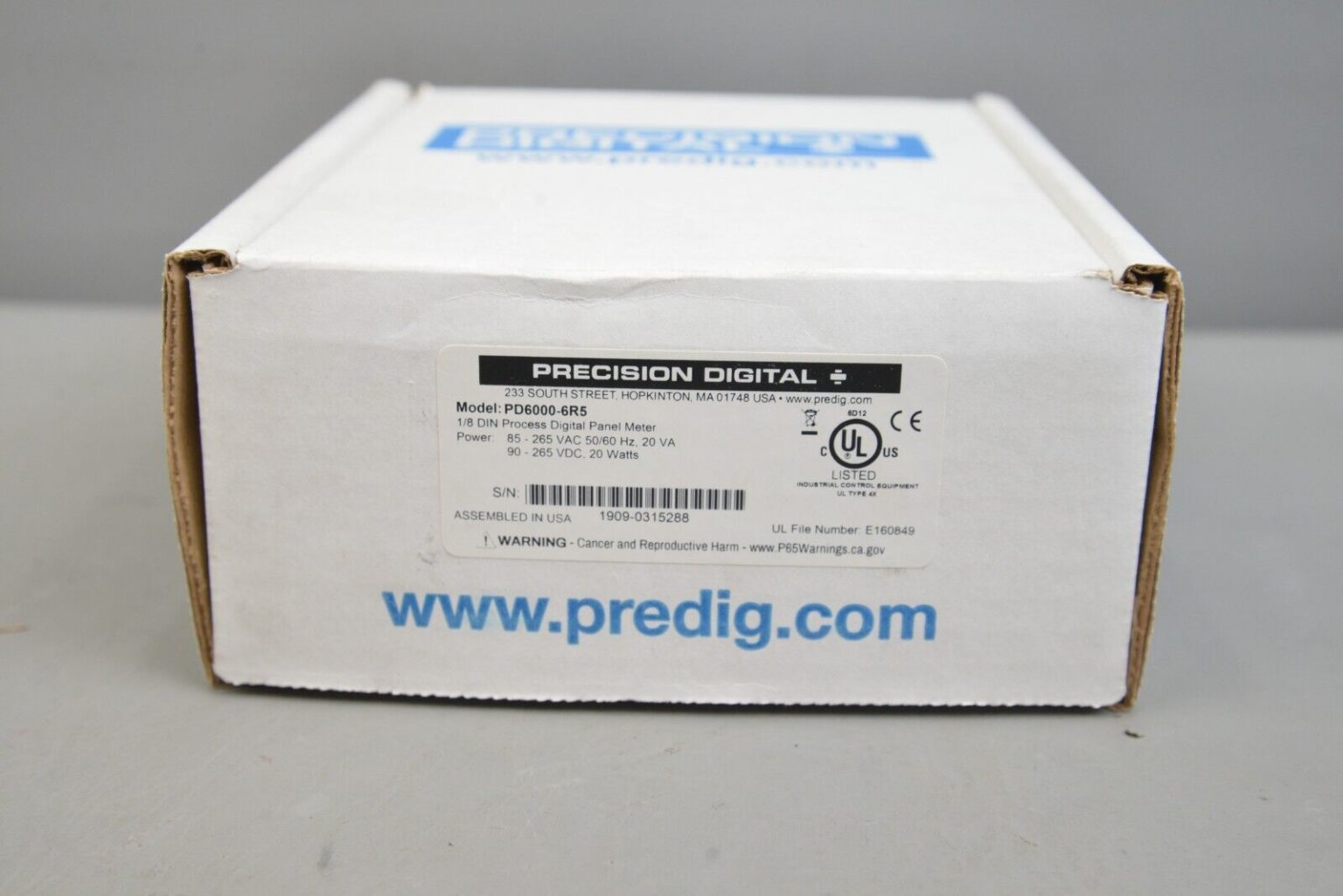 Precision Digital ProVu PD6000-6R5 1/8 DIN Process Digital Panel Meter ...
