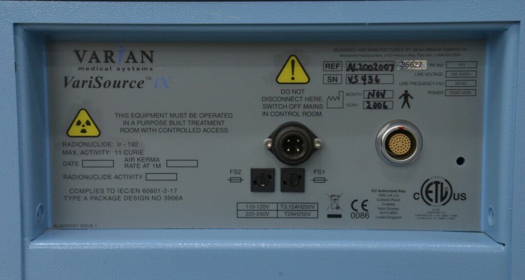 Varian VariSource iX High Dose Rate Afterloader Brachytherapy Treatment ...
