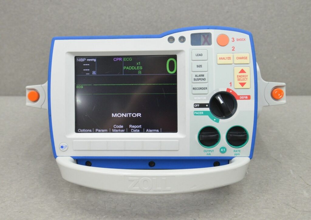 Zoll R Series ALS Defibrillator Monitor w/ Paddles, SpO2, 3 Lead Cable ...