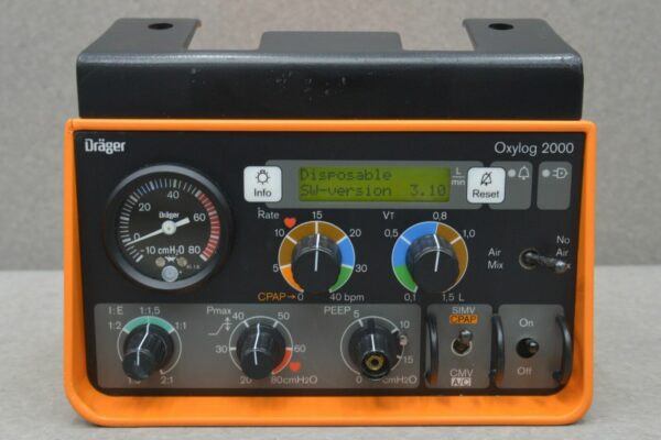 Drager Oxylog 2000 Ventilator Emergency Transport REF 8413960-16 ...