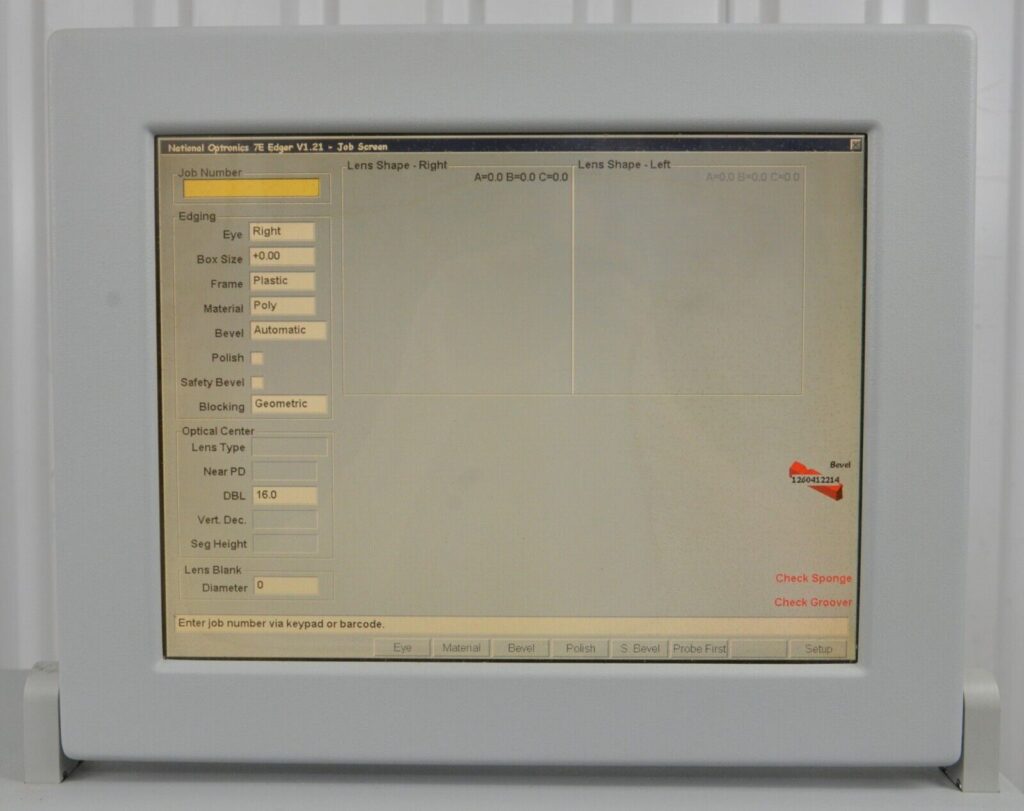 National Optronics 7E Patternless Lens Edger System Optical Lab ...