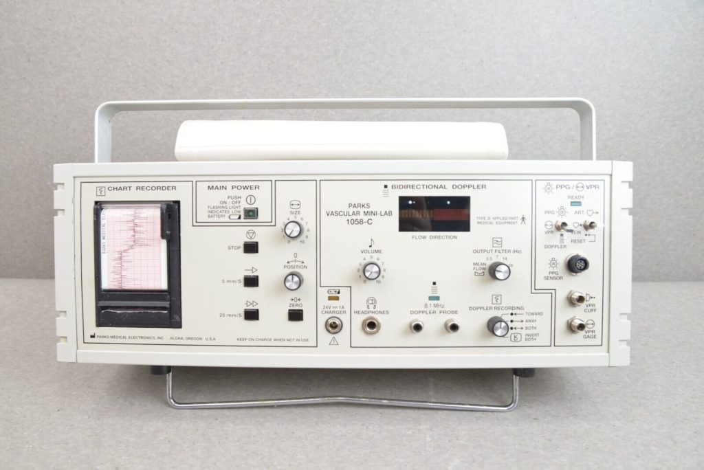 Parks Medical Vascular Mini-Lab 1058-C W/ 8.1MHZ Pencil & Shielded PPG ...