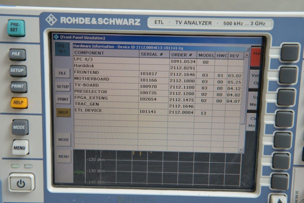 Rohde & Schwarz ETL 500khz 3GHz TV Analyzer/Receiver, Spectrum Analyzer ...