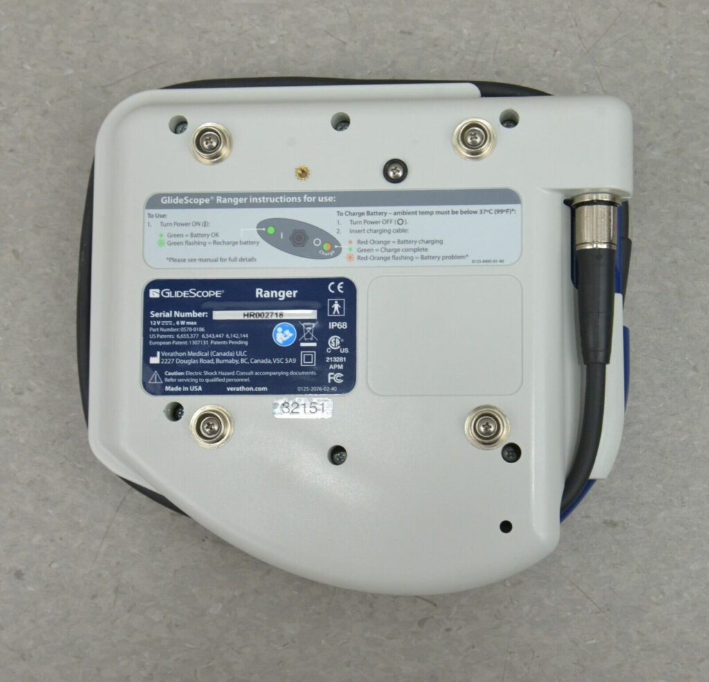 Verathon GlideScope Ranger Video Laryngoscope 0570-0186 W/ Blade 0574 ...