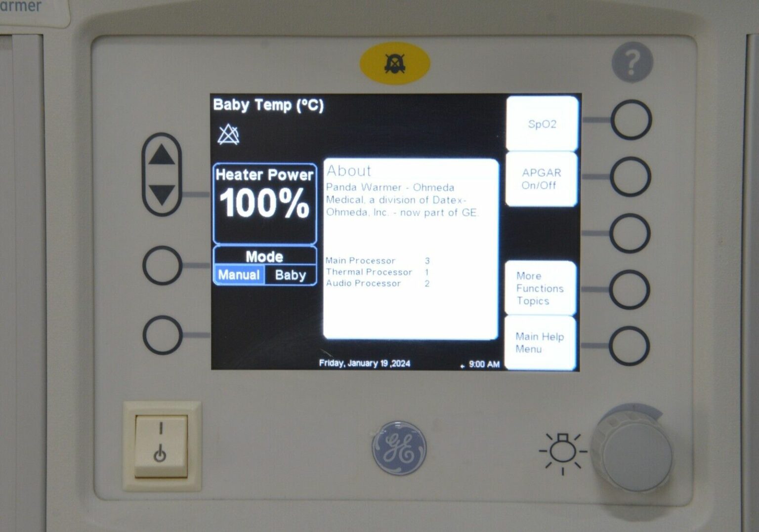 GE Healthcare Panda Ires Bedded Baby Warmer 1502 T-Piece, Blender and ...