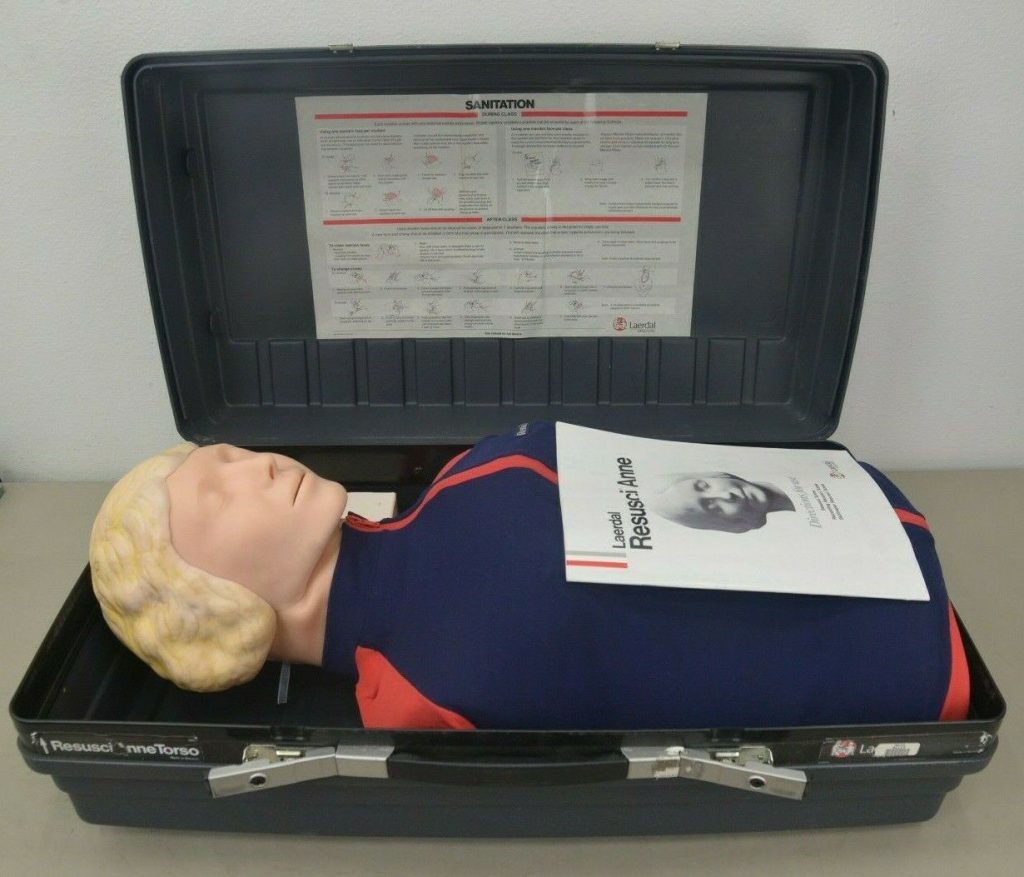 Laerdal Resusci Anne Adult Torso CPR Training Manikin w/ Wipes & Case ...