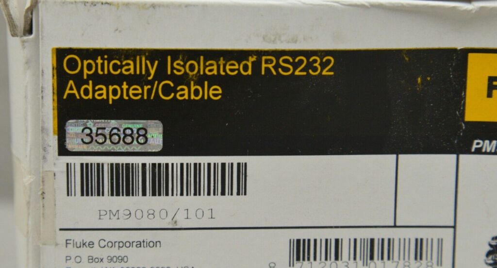 Fluke Optically Isolated RS232 Interface Adapter Cable PM9080/101 ...
