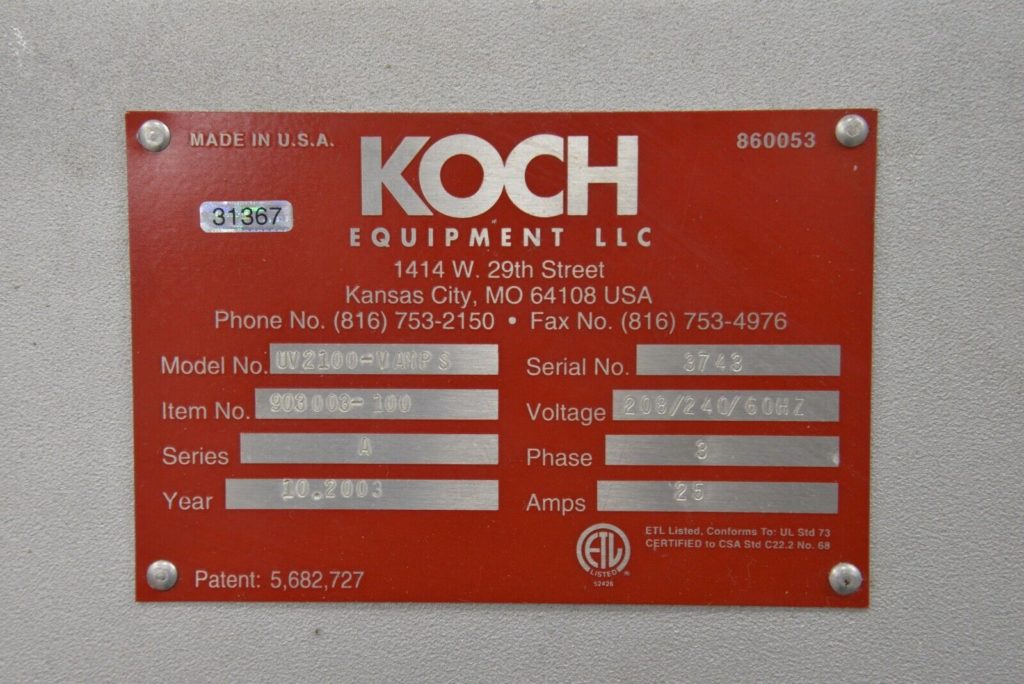 Koch Equipment Ultravac UV-2100-VAMPS Double Chamber Vacuum Packaging ...