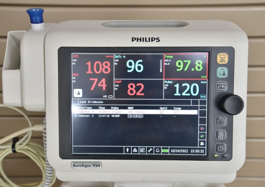 Philips SureSigns VS4 Vital Signs Monitor REF 863283 N.I.B.P. S.p.O.2 ...