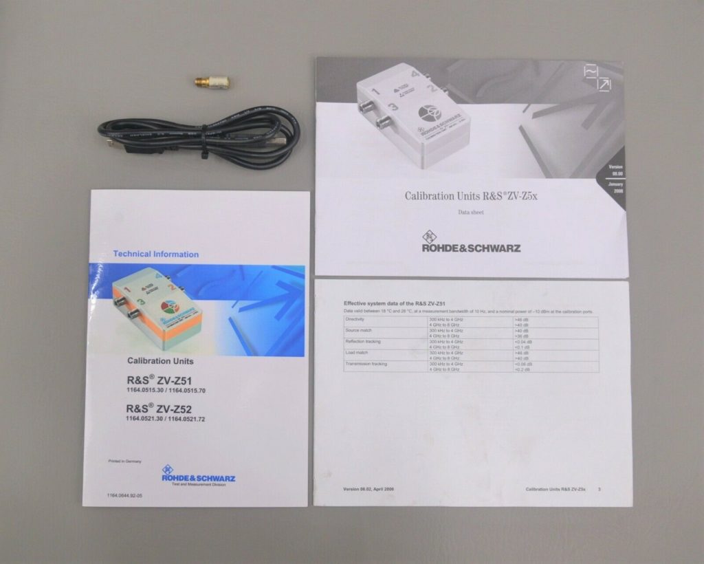 Rohde & Schwarz ZV-Z51 Calibration Unit 300 kHz-8 GHz 4 Port 3.5mm (f ...