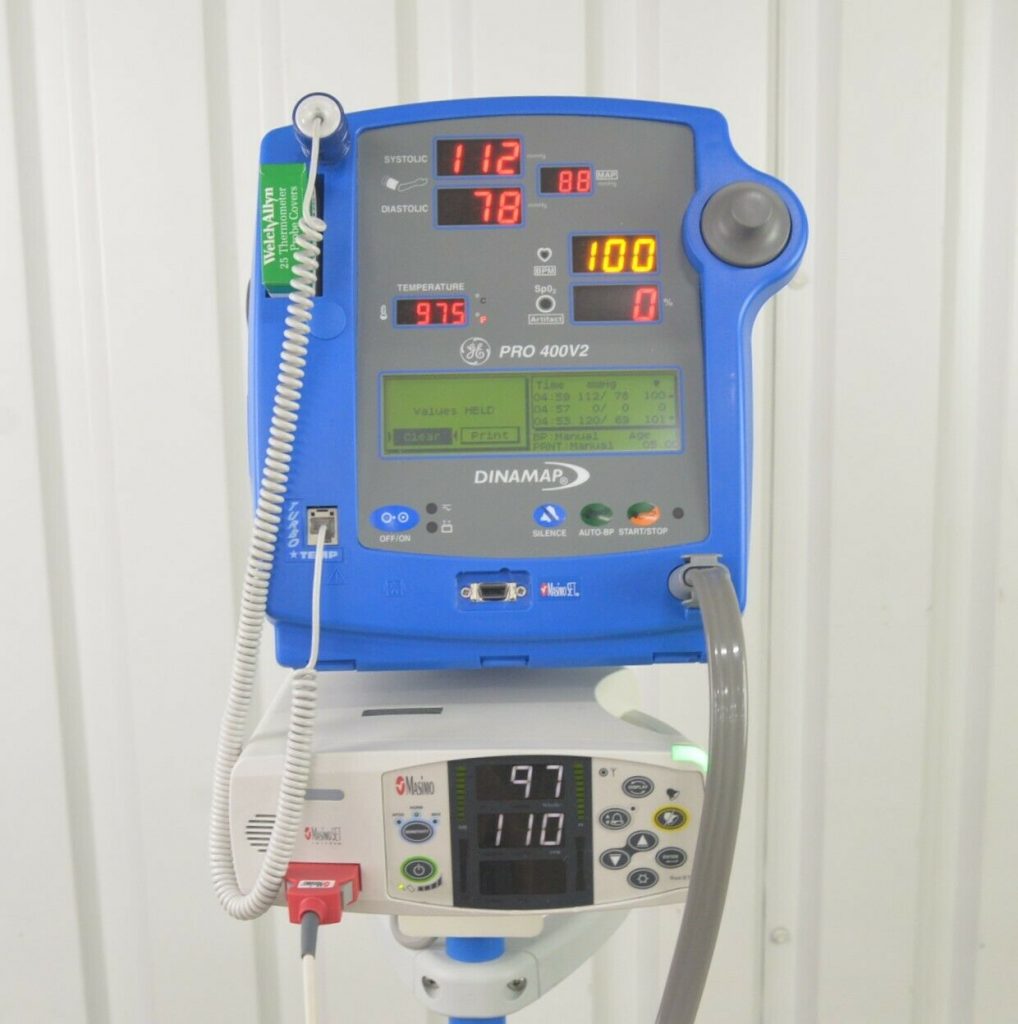 GE DinaMap Pro400V2 Patient Monitor SpO2 Temp NIBP w/ Masimo Rad-87 ...