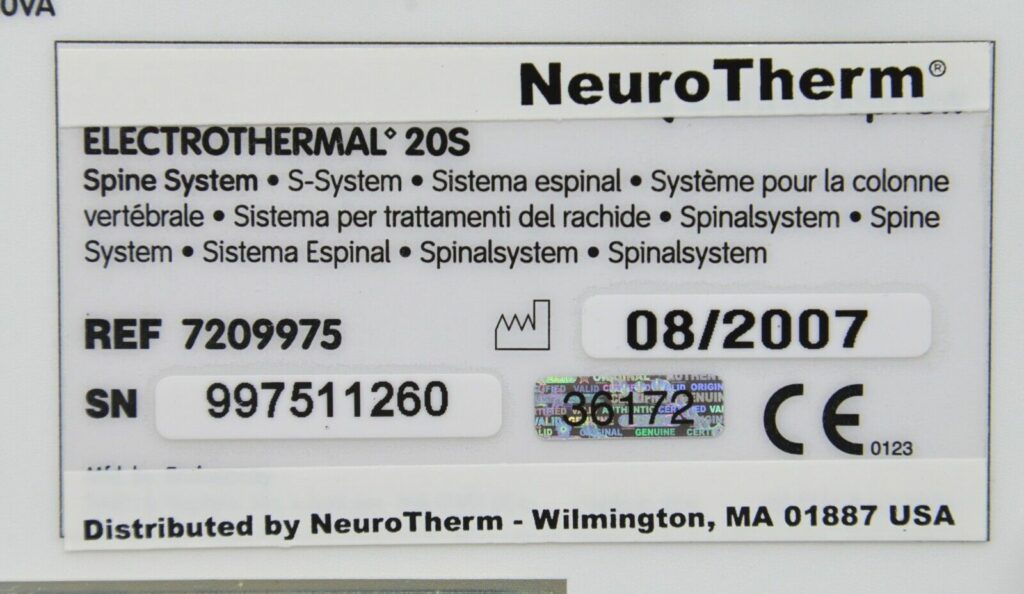 NeuroTherm Electrothermal 20S Spine System 7209975 W/ Footswitch ...