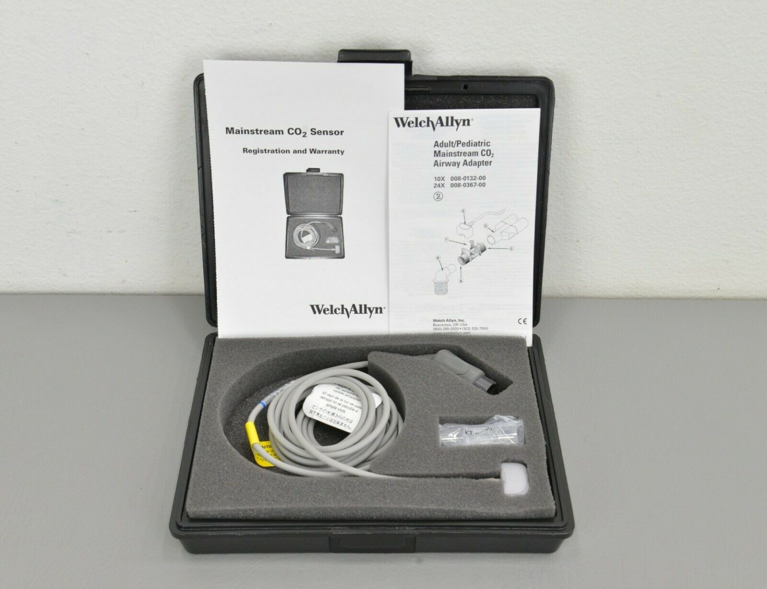 New Welch Allyn Mainstream CO2 Sensor 008-0502-00 w/ Airway Adapter 008 ...