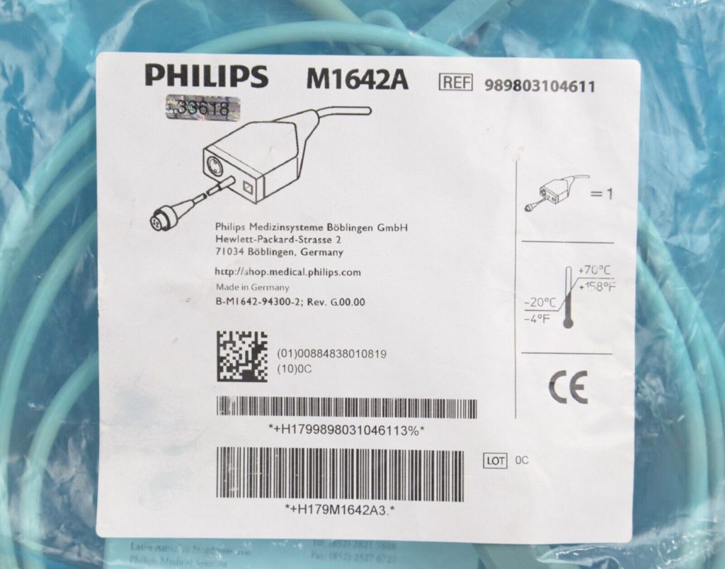 Philips M1642A Cardiac Output Adapter Cable 989803104611 – Rhino Trade LLC