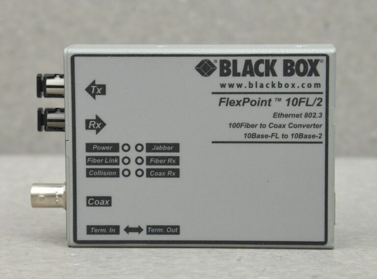 Black Box FlexPoint 10FL/2 Fiber to Coax Converter LMC211A-MM 9V DC ...
