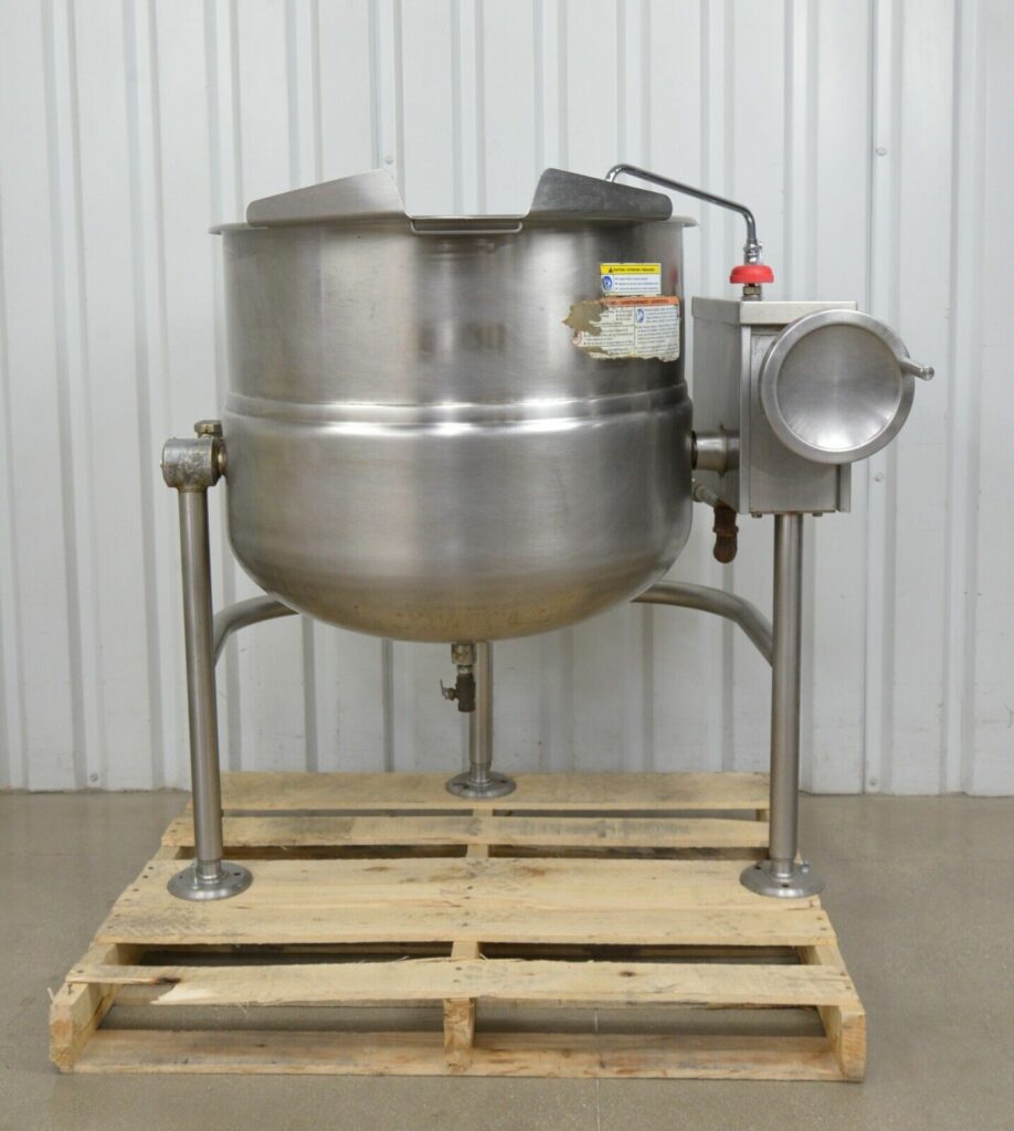 Cleveland KDL-40-T Silver 40 Gallon Tilting Direct Steam Kettle – Rhino ...