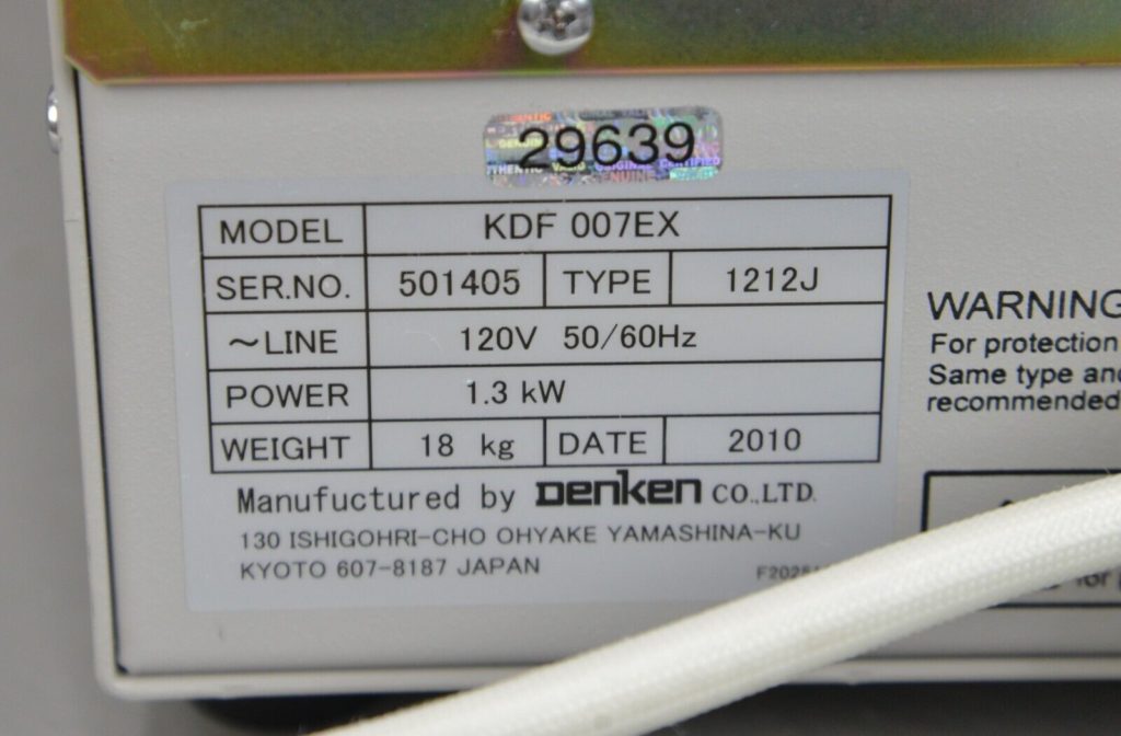 Denken KDF 007 EX Burn Out Furnace w/ KDF ES71 Platinum Catalyst Cleaner – Rhino Trade LLC